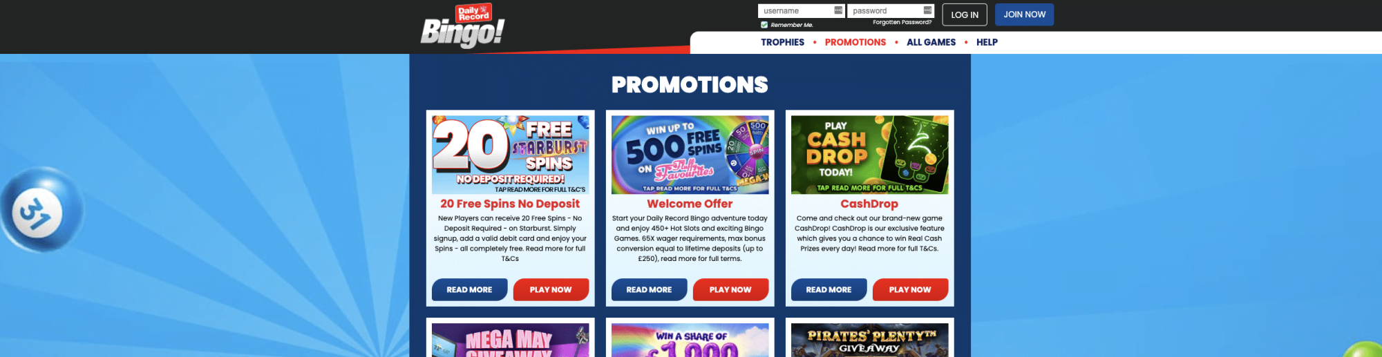 Daily Record Bingo - Claim 20 No Deposit Free Spins Here!